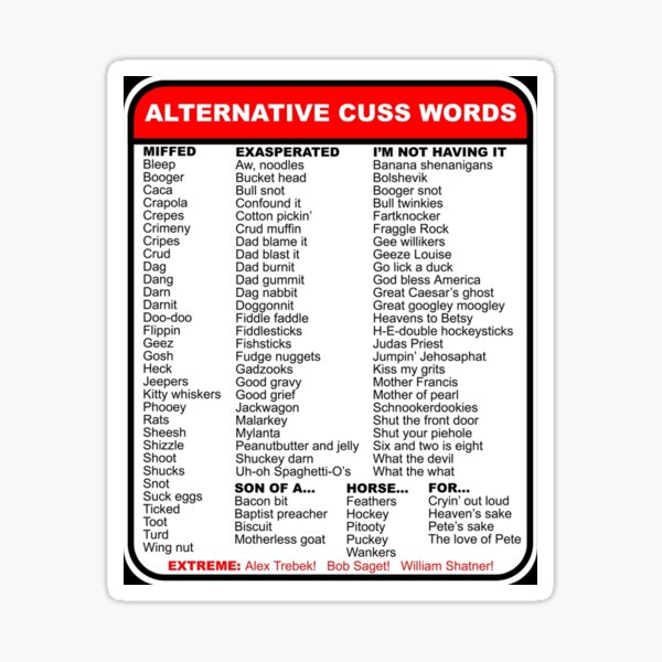 "Alternative cuss words Poster" Sticker for Sale by alexanderneni ...