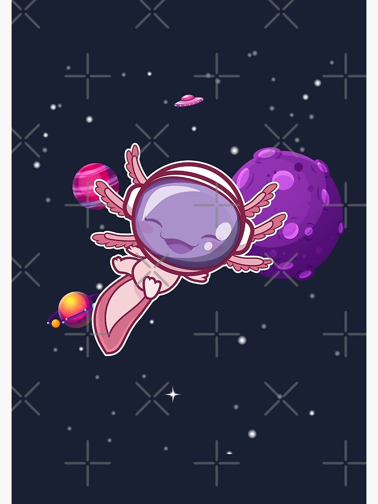 "Axolotl In Space Cute Kawaii Anime Axolotl with Space Helmet" Canvas ...