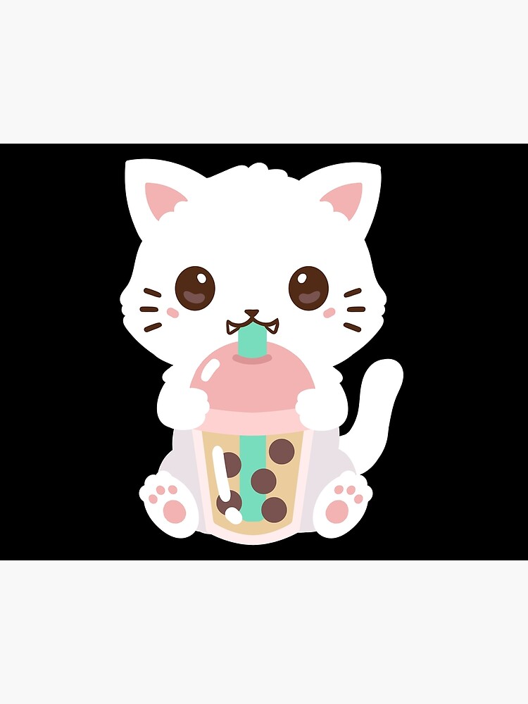 Cat Boba Bubble Tea Anime Kawaii Neko Poster By Mealla Redbubble
