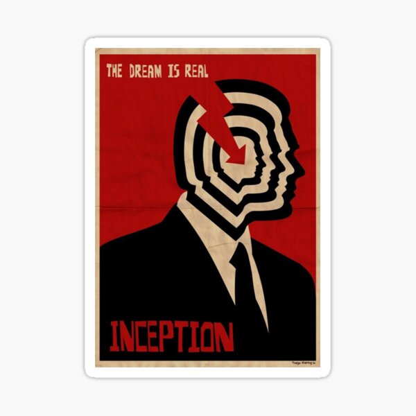 "Inception Poster red vintage " Sticker by atchisonlaw | Redbubble