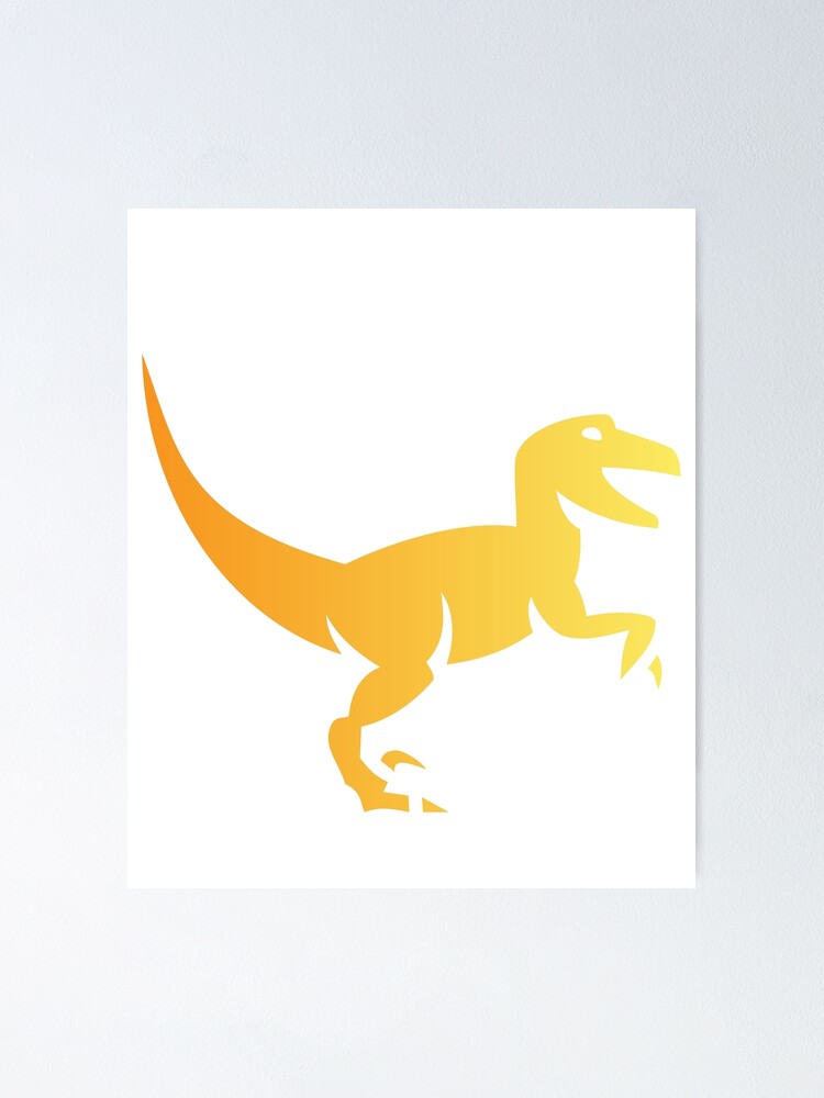 "Velociraptor in orange and yellow gradient" Poster for Sale by Cute--Animals | Redbubble