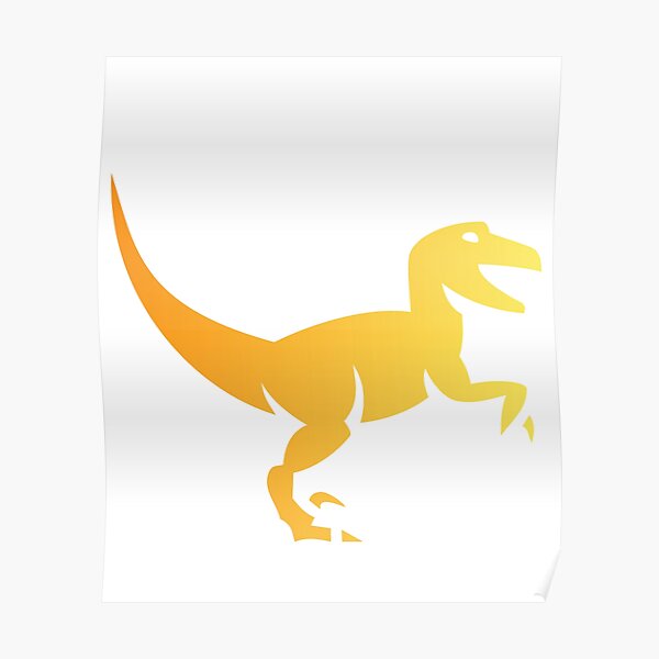 "Velociraptor in orange and yellow gradient" Poster for Sale by Cute--Animals | Redbubble