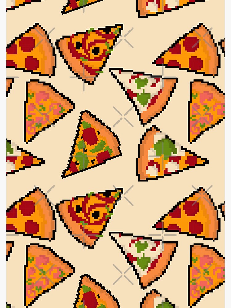 "Whole Pizza Slices Pattern | 8 Bit Pixel Art" Spiral Notebook by ...