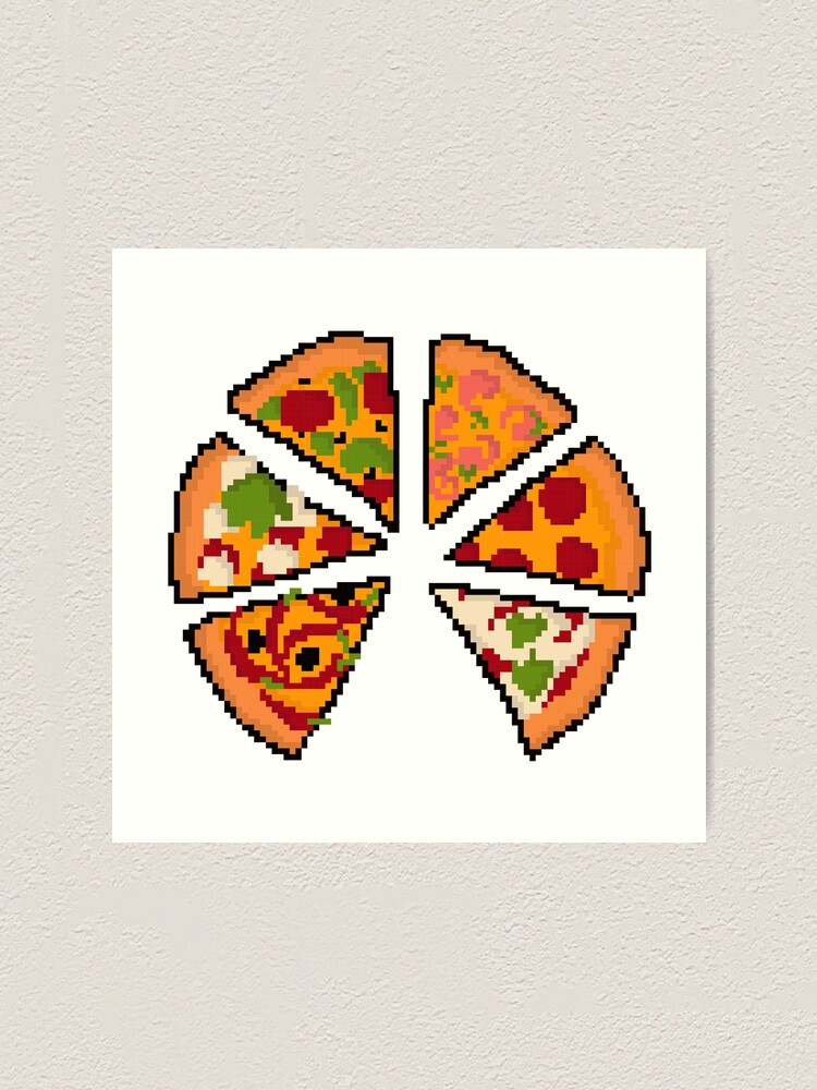 "Whole Pizza Slices Pattern | 8 Bit Pixel Art" Art Print for Sale by ...