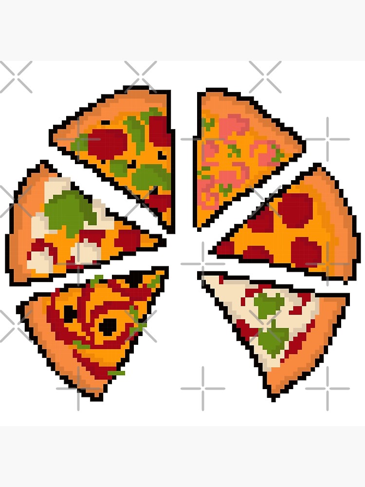 "Whole Pizza Slices Pattern | 8 Bit Pixel Art" Art Print for Sale by ...