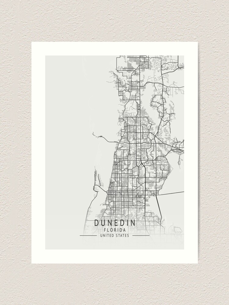 "Dunedin - Florida - US Gray City Map" Art Print by ctmapprint | Redbubble
