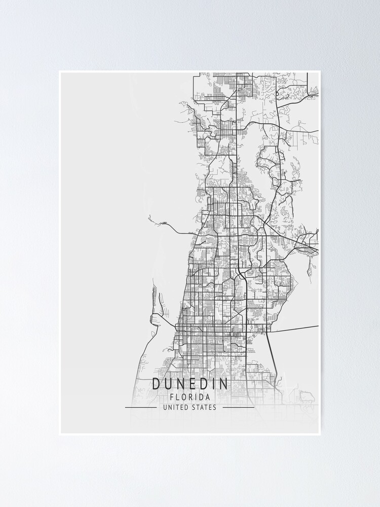 "Dunedin - Florida - US Gray City Map" Poster for Sale by ctmapprint ...