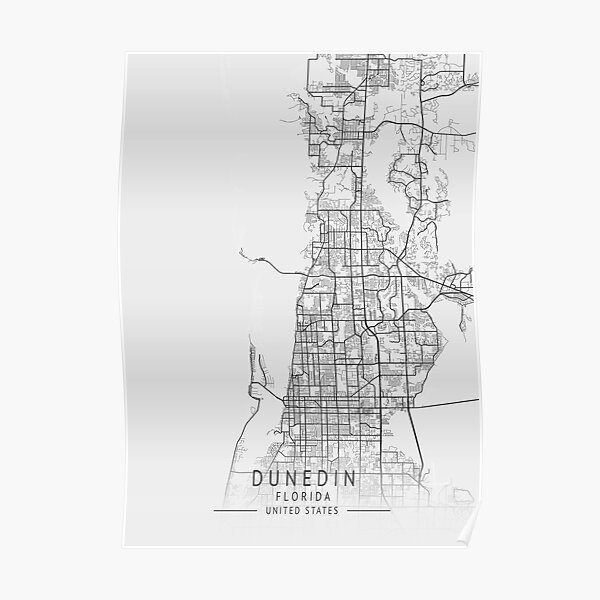 "Dunedin - Florida - US Gray City Map" Poster for Sale by ctmapprint ...