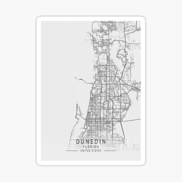 "Dunedin - Florida - US Gray City Map" Sticker by ctmapprint | Redbubble