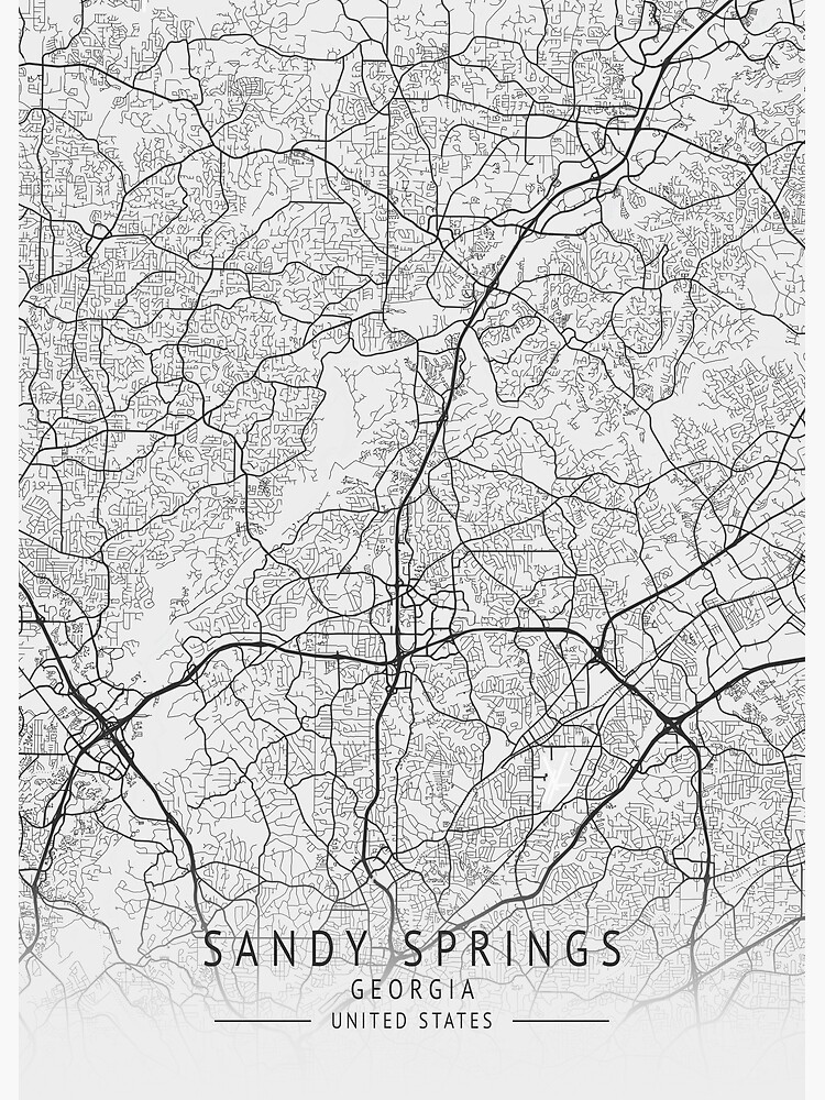 "Sandy Springs - Georgia - US Gray City Map" Poster for Sale by ...