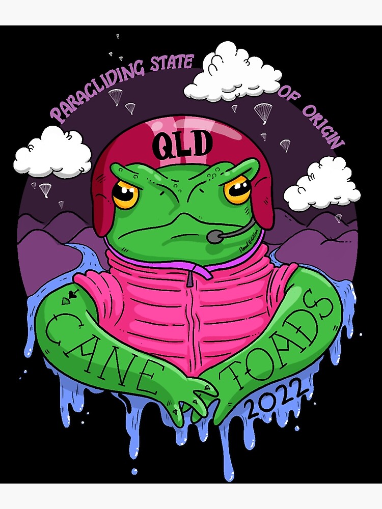 "Queensland Cane Toads - Paragliding State of Origin " Art Print for ...