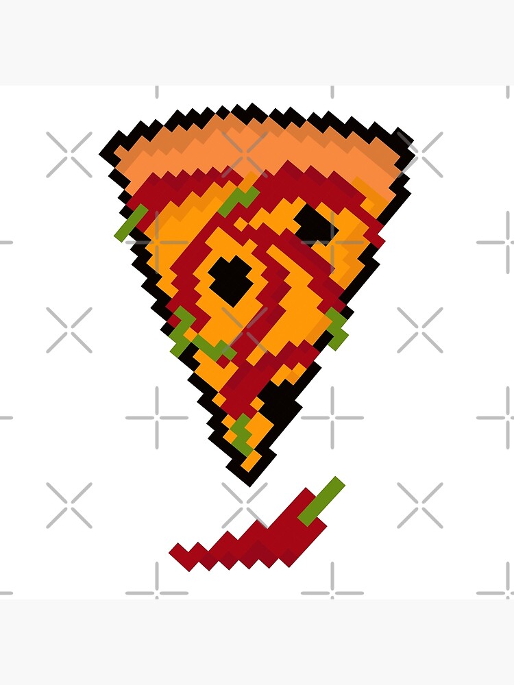 "Chilli Pizza Pattern | 8 Bit Pixel Art" Poster for Sale by Mutism ...