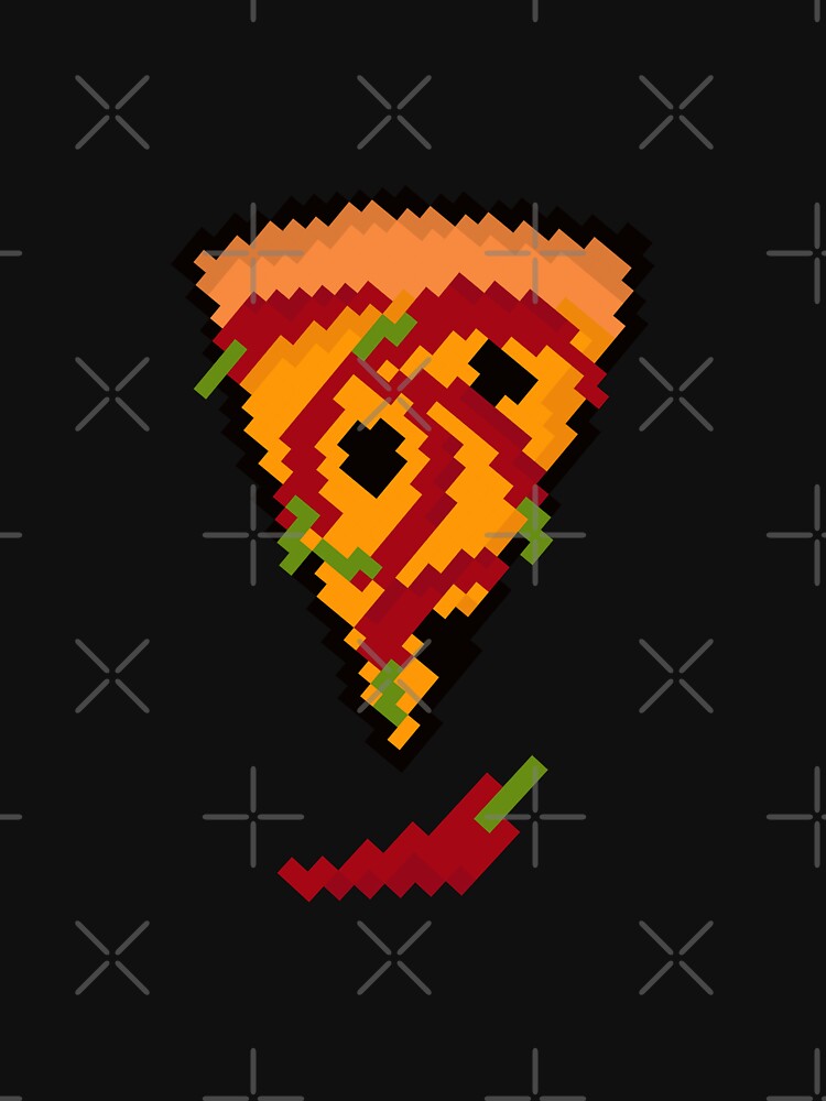 "Chilli Pizza Pattern | 8 Bit Pixel Art" T-shirt by Mutism-Merch ...