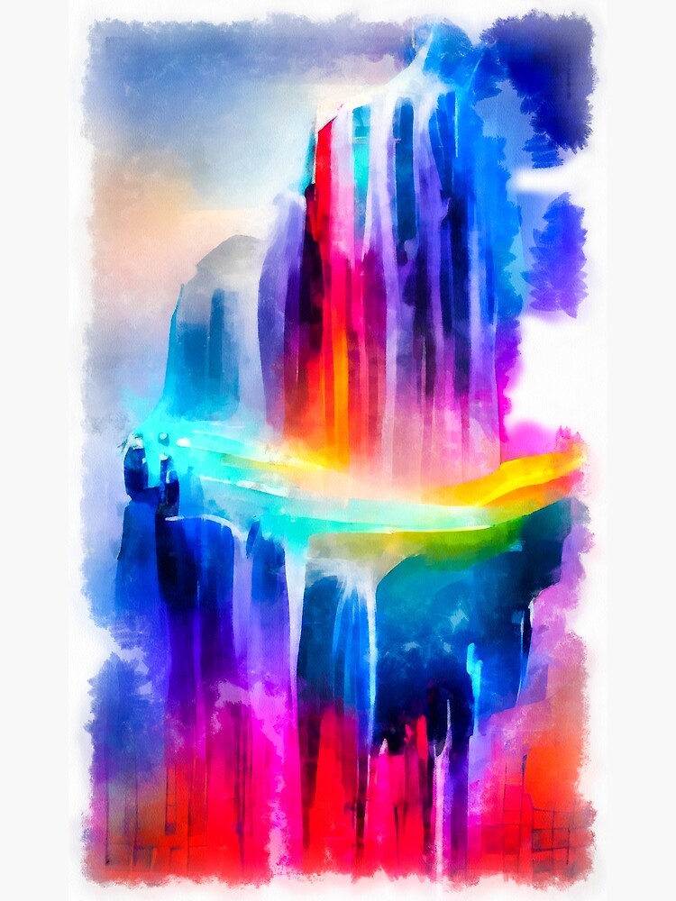 "Colorful Happy Watercolor Waterfall 07 Rainbow Colors" Poster for Sale ...