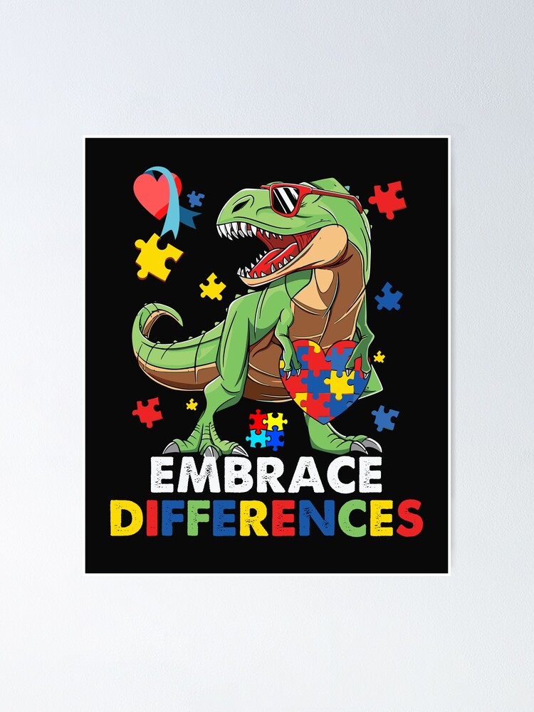 "Embrace Differences Dinosaur Puzzle" Poster for Sale by BhavyaBathla ...