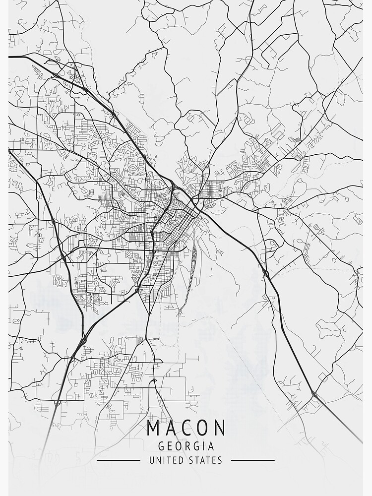 "Macon - Georgia - US Gray City Map" Poster for Sale by ctmapprint ...