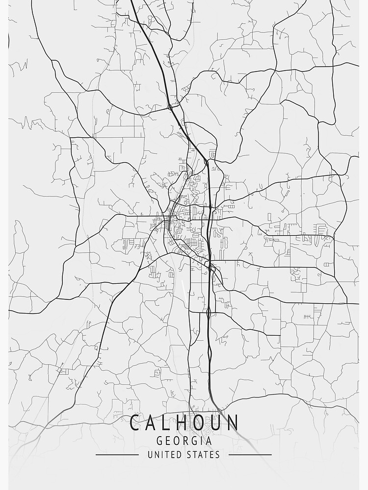 "Calhoun - Georgia - US Gray City Map" Poster for Sale by ctmapprint ...