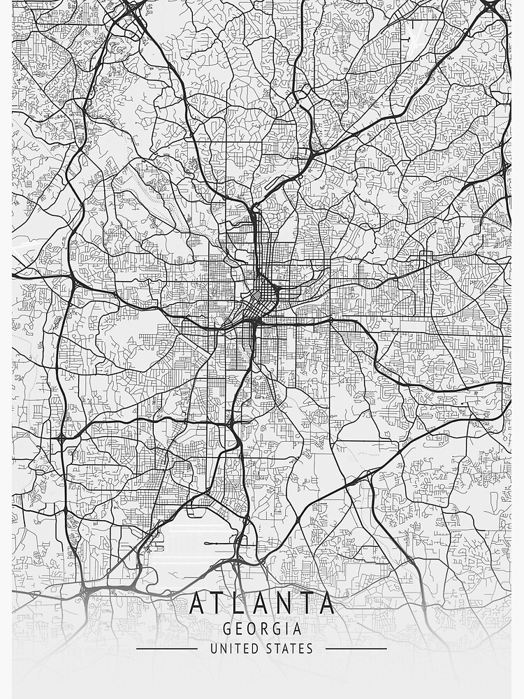 "Atlanta - Georgia - US Gray City Map" Art Print by ctmapprint | Redbubble