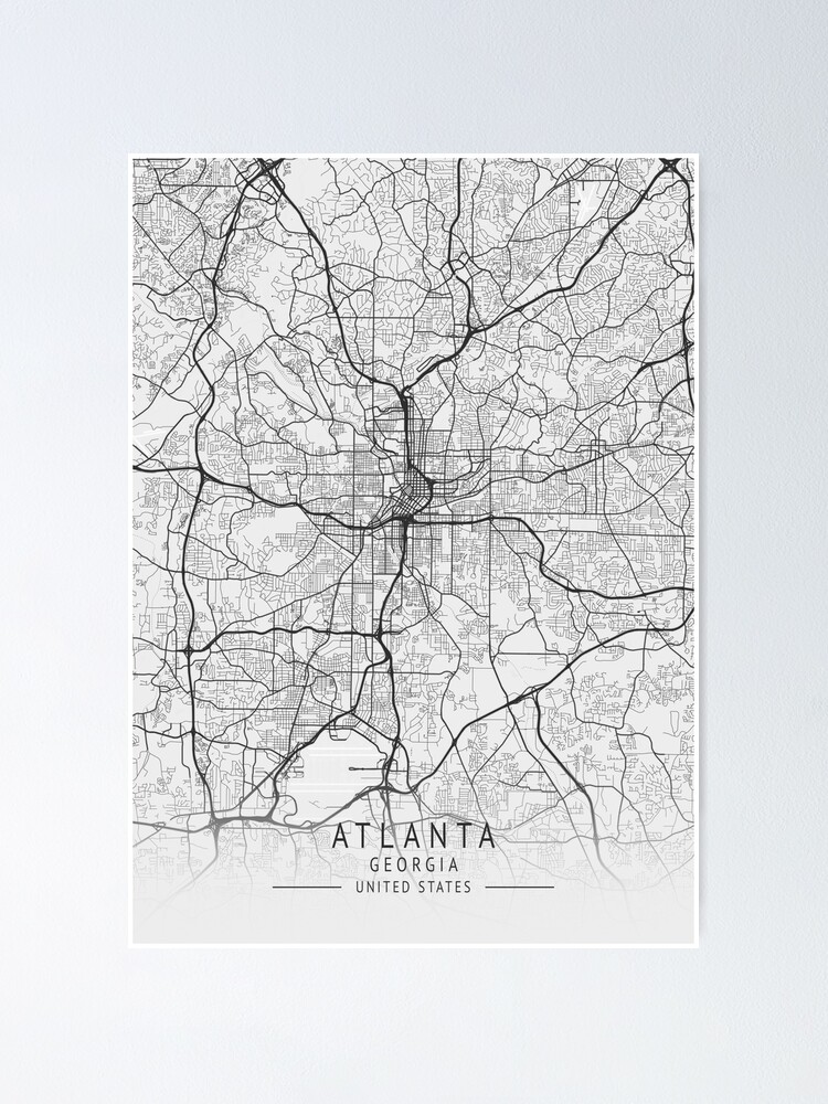 "Atlanta - Georgia - US Gray City Map" Poster for Sale by ctmapprint ...