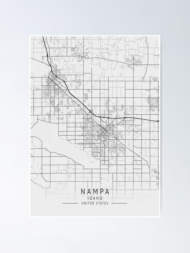 "Nampa - Idaho - US Gray City Map" Poster for Sale by ctmapprint ...