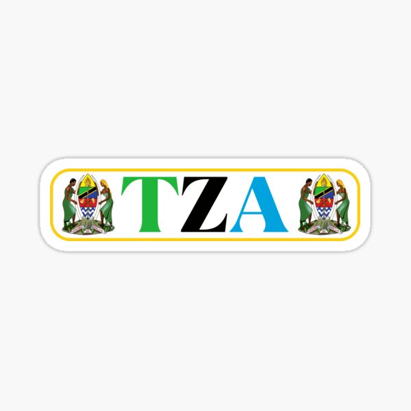 "TZA 3 Letter Code Tanzania" Sticker by FedSherDesign | Redbubble