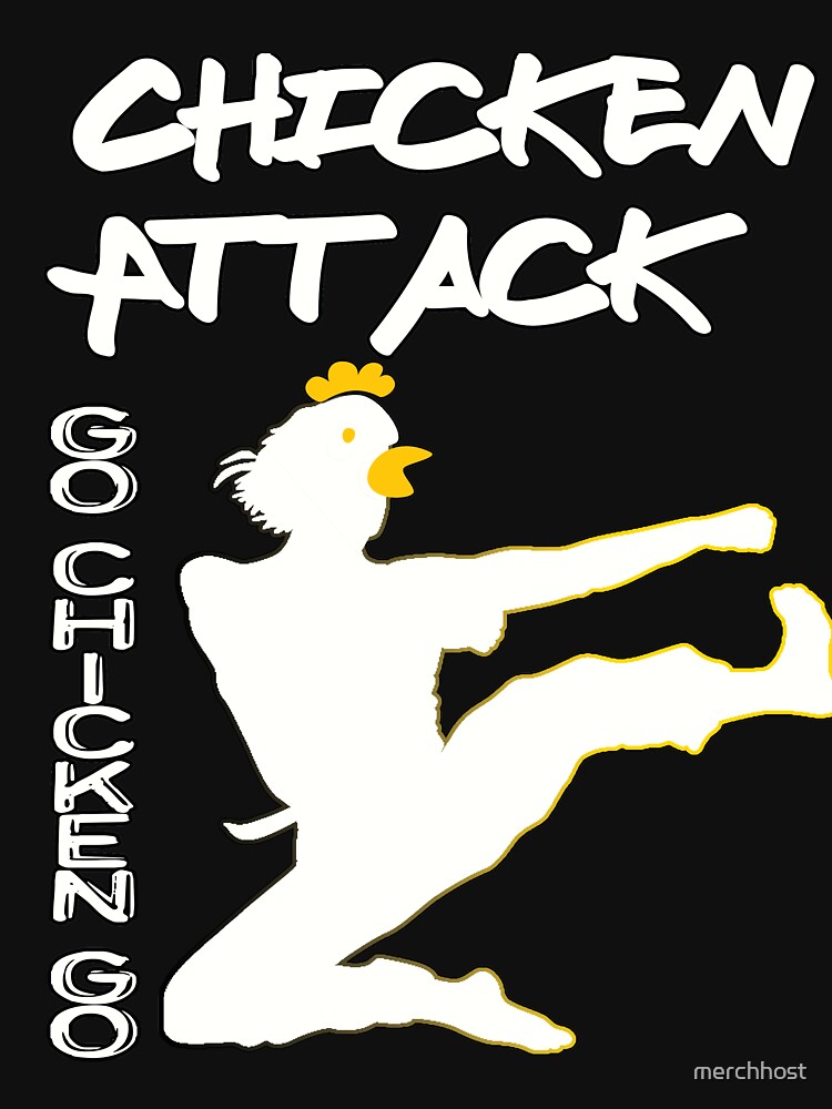 "Chicken Attack Go Chicken Go White Ninja Meme" Essential T-Shirt for ...