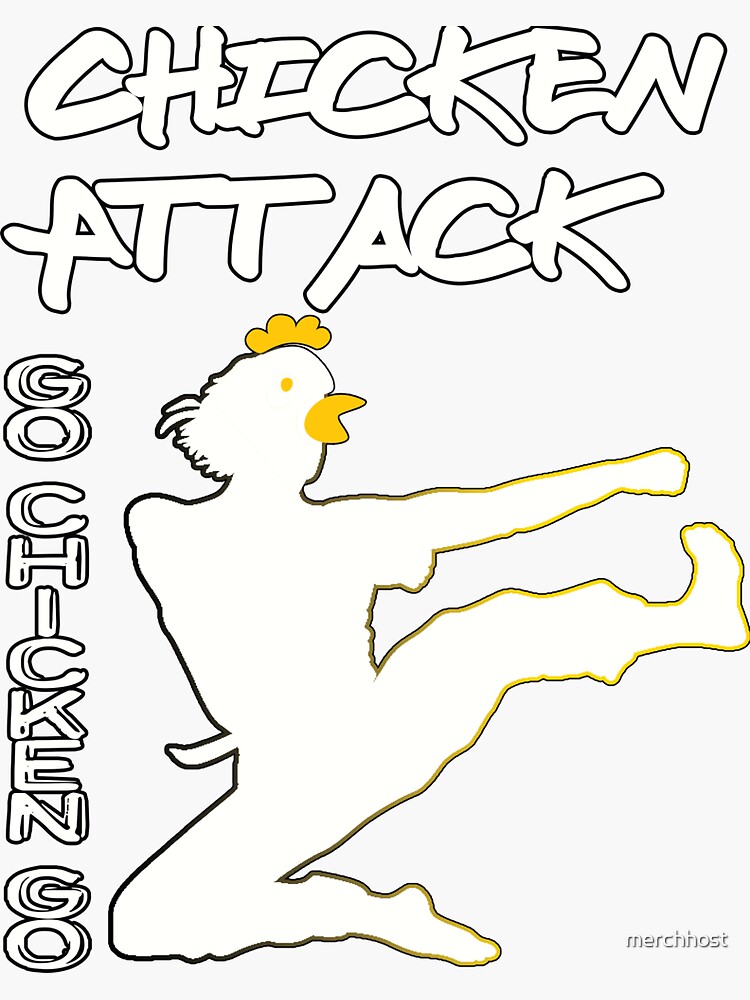"Chicken Attack Go Chicken Go White Ninja Meme" Sticker for Sale by ...