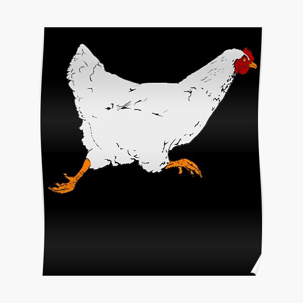 "Chicken Running Fast Food Sticker" Poster for Sale by rollinsale ...