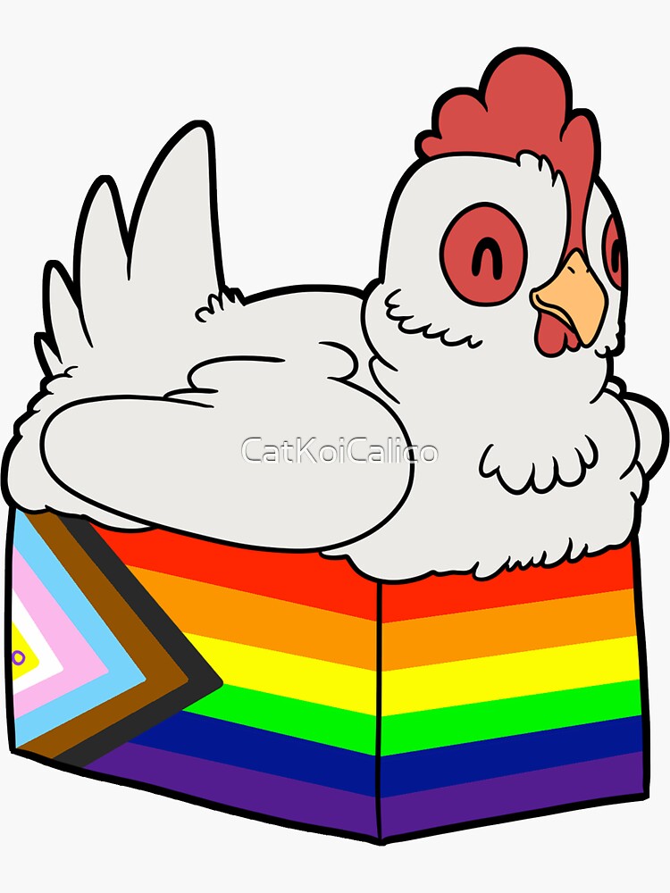 "Pride Chicken" Sticker for Sale by CatKoiCalico | Redbubble