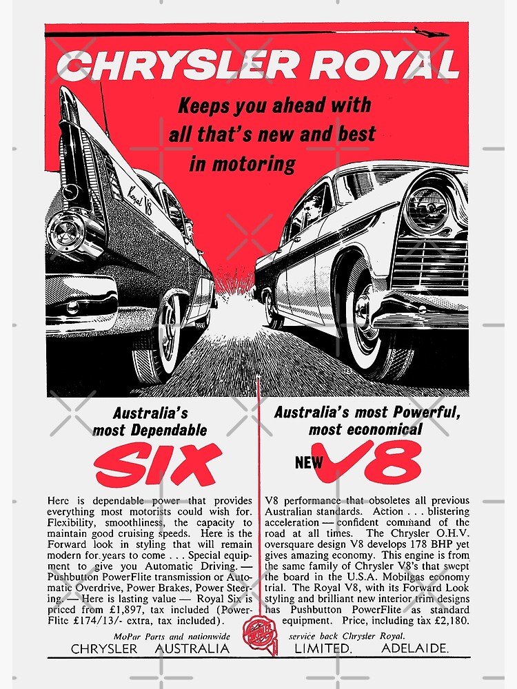 "CHRYSLER ROYAL - ADVERT" Poster for Sale by ThrowbackM3 | Redbubble