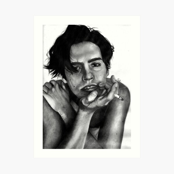 "Cole Sprouse graphite drawing" Art Print by Britdrawing | Redbubble