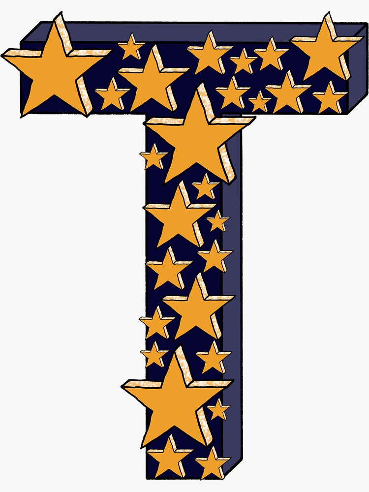 "Twinkle Twinkle Letter T Sticker" Sticker by PippinPrints | Redbubble