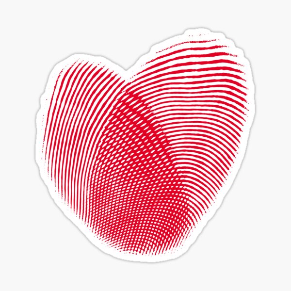 "Finger Print Love Heart" Sticker by YakuHouse | Redbubble