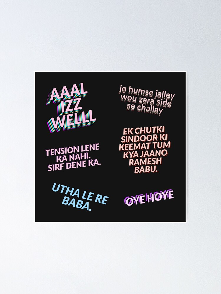 "Desi Sticker Pack | Funny Hindi, Urdu Quote" Poster for Sale by ...