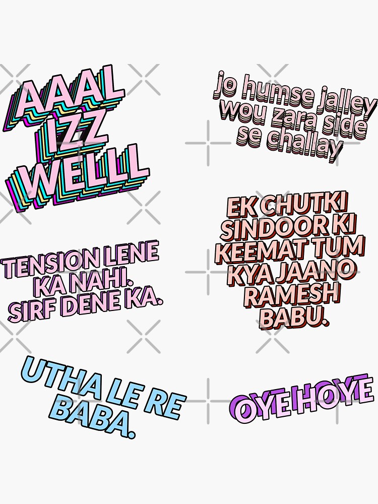 "Desi Sticker Pack | Funny Hindi, Urdu Quote" Sticker for Sale by ...