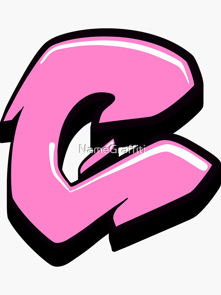 "Graffiti Letter C (Pink)" Sticker for Sale by NameGraffiti | Redbubble