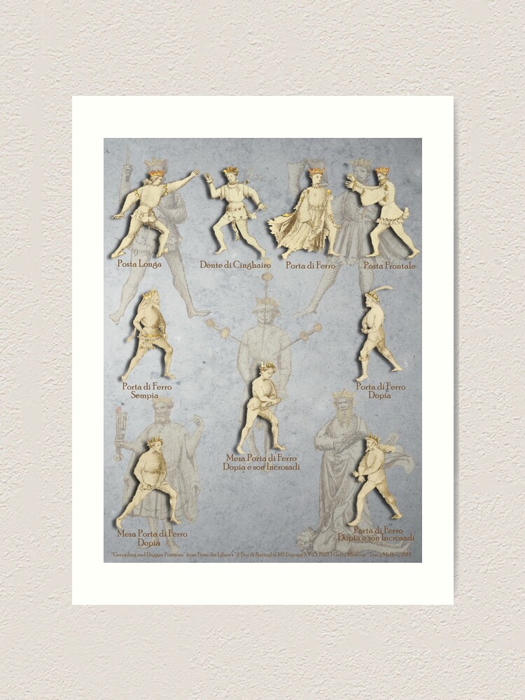 "Grappling and Dagger Positions - Fiore dei Liberi "Getty"" Art Print ...