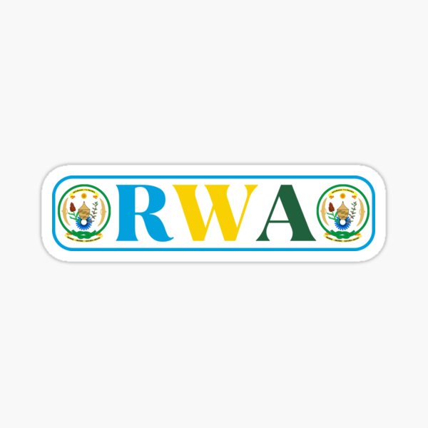 "RWA 3 Letter Code Rwanda" Sticker by FedSherDesign | Redbubble