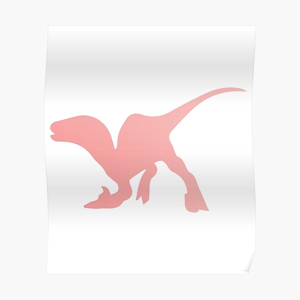 "Velociraptor in baby pink gradient" Poster for Sale by Cute--Animals | Redbubble