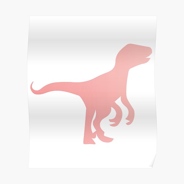"Velociraptor in baby pink gradient" Poster for Sale by Cute--Animals | Redbubble