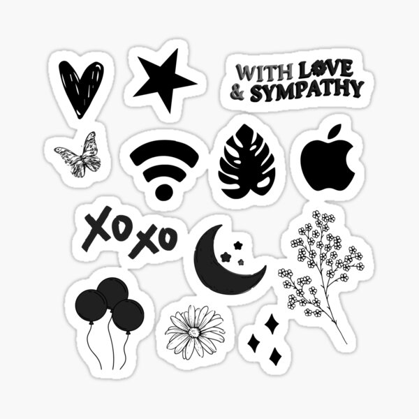 "Black aesthetic | black sticker pack| scrapbook " Sticker by Aleeesha ...