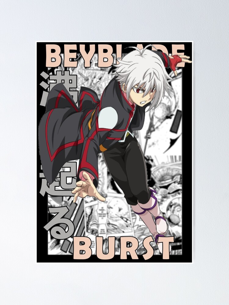 "Shu Kurenai Beyblade Burst Beiburedo Basuto Manga Style Design" Poster ...