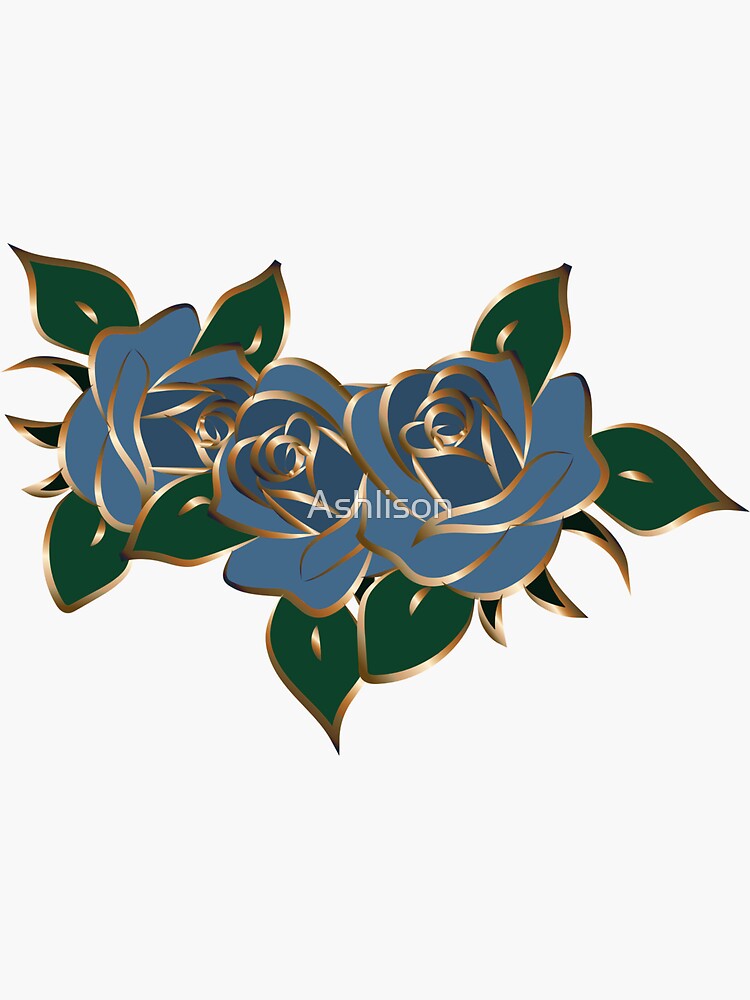 "Blue Roses" Sticker for Sale by Ashlison | Redbubble