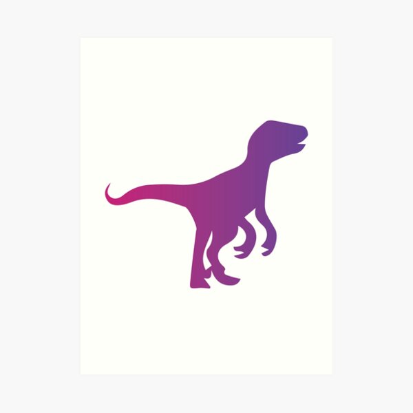 "Velociraptor in shades of pink gradient" Art Print for Sale by Cute--Animals | Redbubble