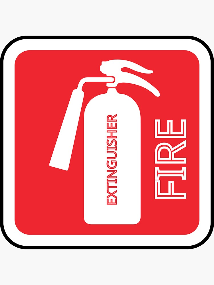 "Fire extinguisher sticker" Sticker for Sale by abdmrf | Redbubble