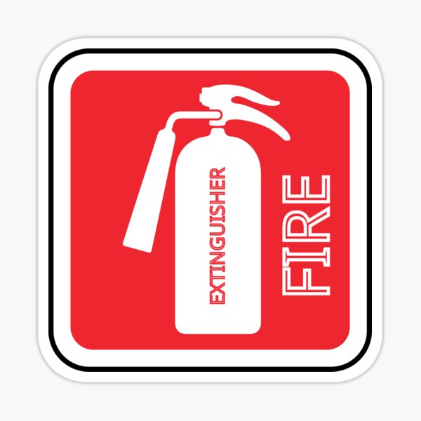 "Fire extinguisher sticker" Sticker for Sale by abdmrf | Redbubble