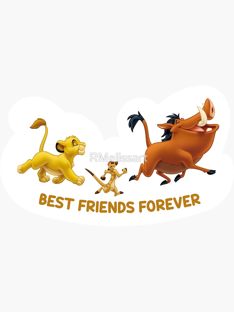 "Simba Pumbaa and Timon Best Friends Forever" Sticker for Sale by ...