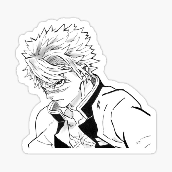 "Sanemi Shinazugawawhite" Sticker by ebraheem7 | Redbubble