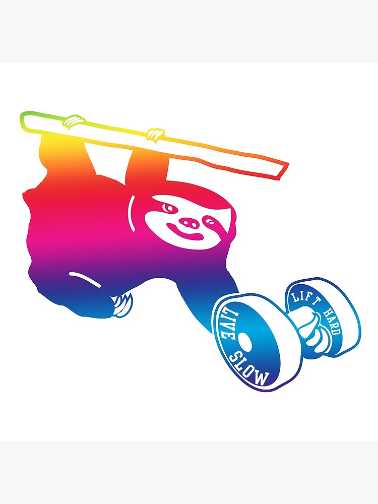 "Gym Sloth - Rainbow spectrum" Poster for Sale by reneerigdon | Redbubble