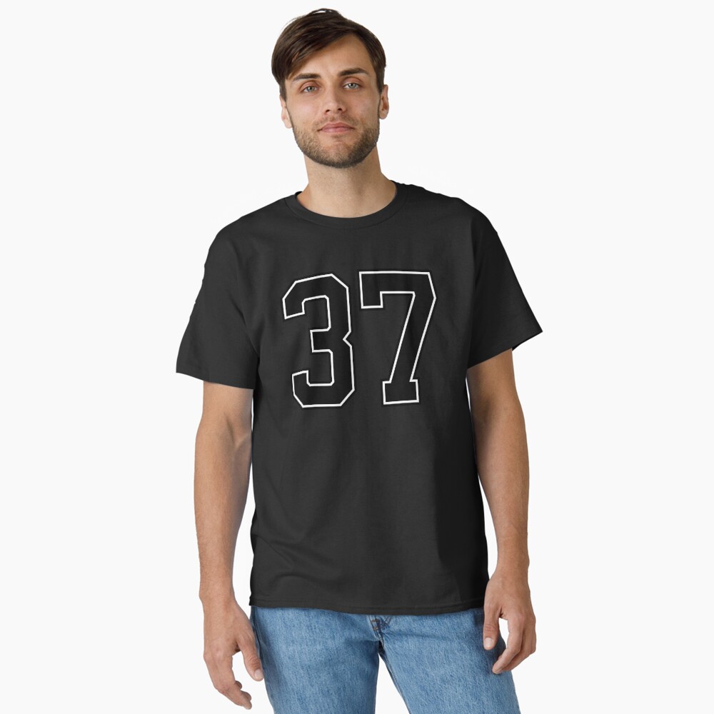 "Black Number 37 lucky sports jersey thirty seven" Sticker for Sale by ...